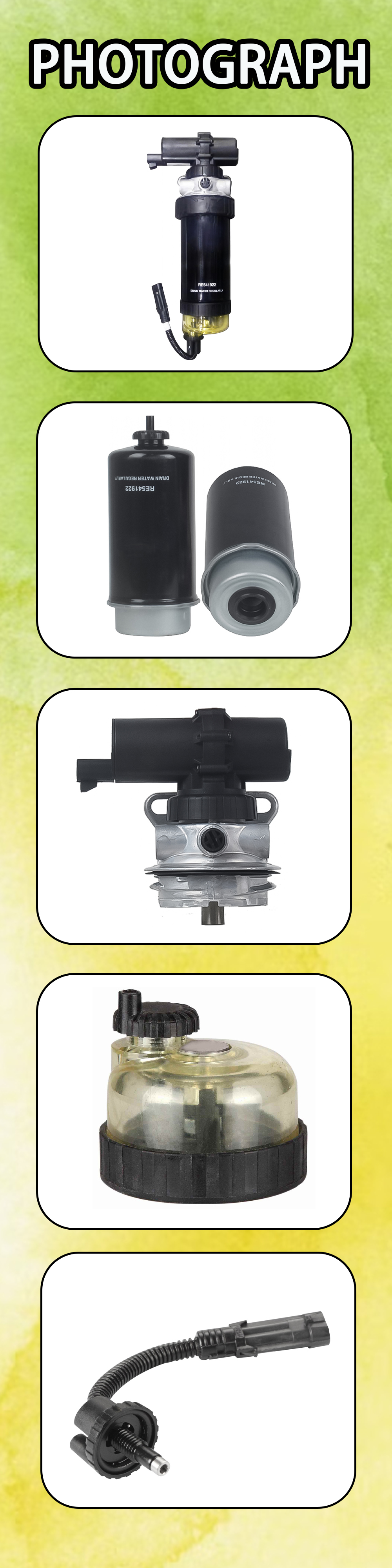 Fuel Filter Assembly RE541922 With Electronic Pump Fuel Water Separator ...